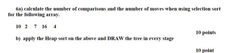 solved 6a ﻿calculate the number of comparisons and the