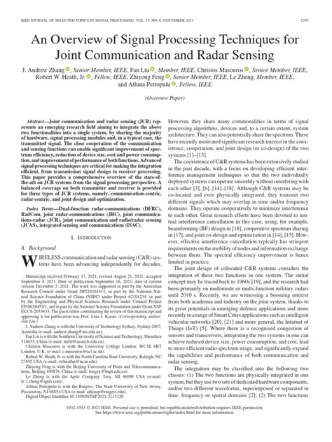 An Overview Of Signal Processing Techniques For Joint Communication And