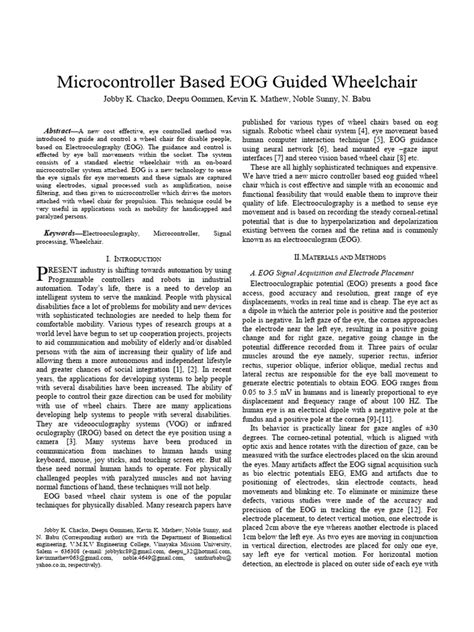 Microcontroller Based Eog Guided Wheelchair Pdf Microcontroller Computer Engineering