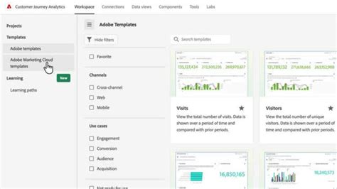 Analysis Workspace Templates Adobe Customer Journey Analytics