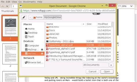 Evince File Viewer Open PDF DjVu TIFF In The Browser RollApp