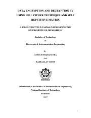 Computer Science DATA ENCRYPTION AND DECRYPTION BY USING Pdf DATA ENCRYPTION AND DECRYPTION BY