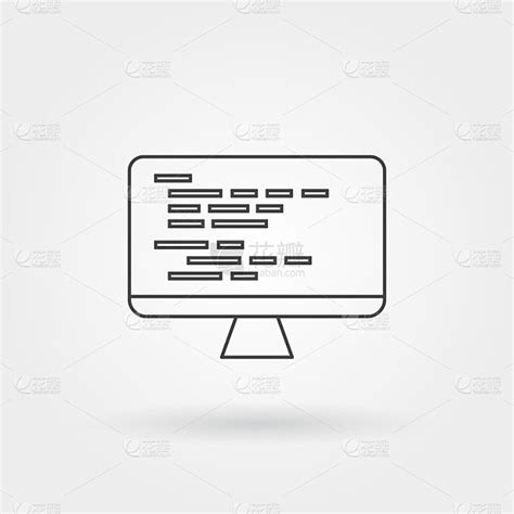 编程图标单一孤立，具有现代线条或轮廓风格