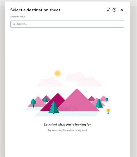 Select Destination Sheet No Sheets Smartsheet Community