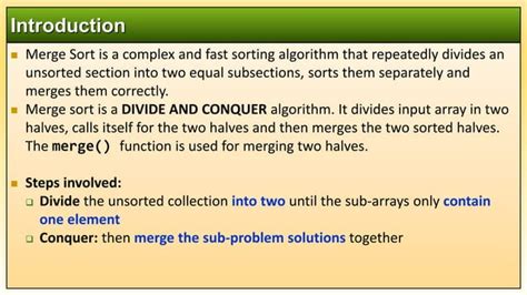 data structures and agorithm ds 20 merge sort pptx
