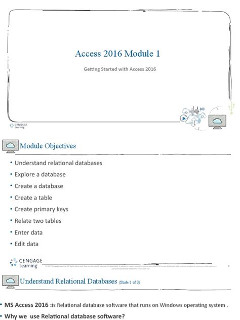 Access 2016 Module 1 Ppt Presentation Pdf Databases Relational Database