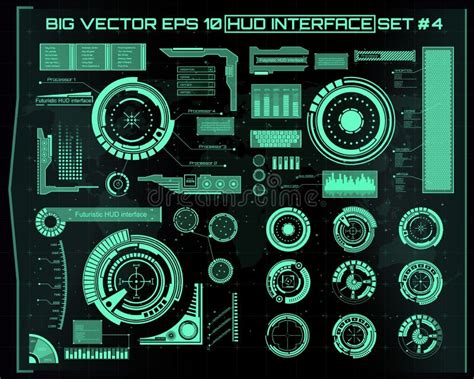 Abstract Future Concept Vector Futuristic Blue Virtual Graphic Touch User Interface Hud Stock