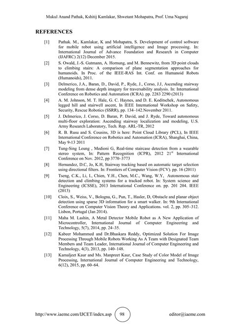 Development Of Control Software For Stair Detection In A Mobile Robot Using Artificial