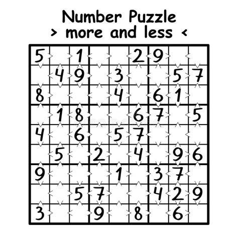 Sudoku With More And Less Math Symbols Vector Illustration Stock Vector Illustration Of Sudoku