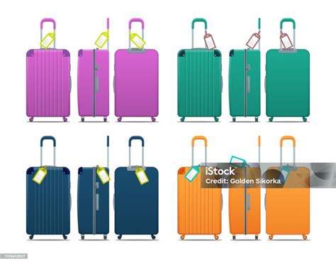 바퀴 철회 가능한 손잡이 및 국가 부호 및 바코드를 가진 여행 가방에 수화물 꼬리표 상표를 가진 현대 플라스틱 수화물의 다채로운