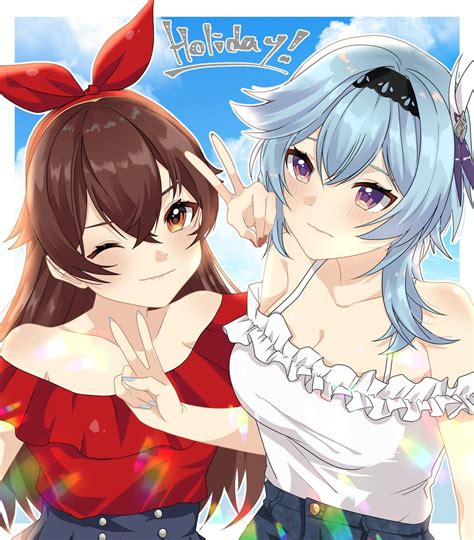 Eula And Amber Genshin Impact Drawn By L J Danbooru