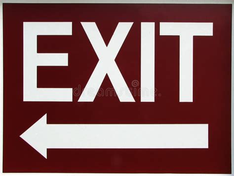Exit Sign With Left Arrow Stock Image Image Of Down Exit