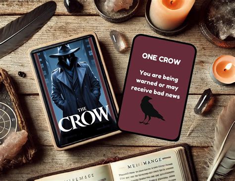 Printable Crow Wisdom Oracle Deck Mystical Meanings In Numbers Etsy