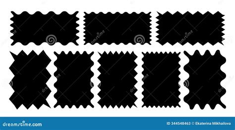 Scallop Frame Set Different Wavy Shapes With Squiggly Edge Border Zig Zag Stamps Or Wiggle