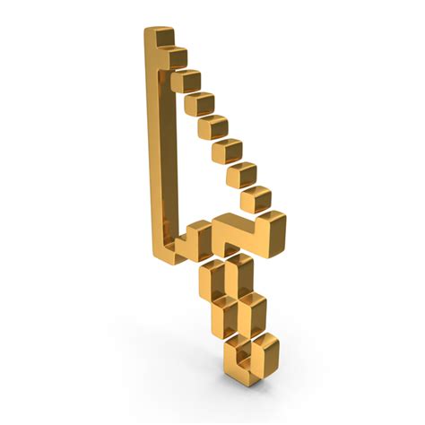 Gold Pixelated Mouse Cursor Symbol Png Images And Psds For Download Pixelsquid S120169948