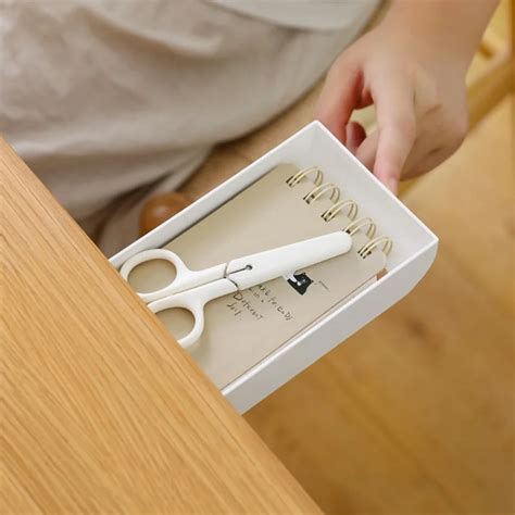 셀프 스틱 책상 아래 연필 트레이 홀더 팝업 펜 스토리지 서랍 주최자 숨겨진 편지지 스토리지 홀더수납 서랍 Aliexpress