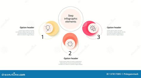 Business Process Chart Infographics With Step Circles Circular Corporate Workflow Graphic
