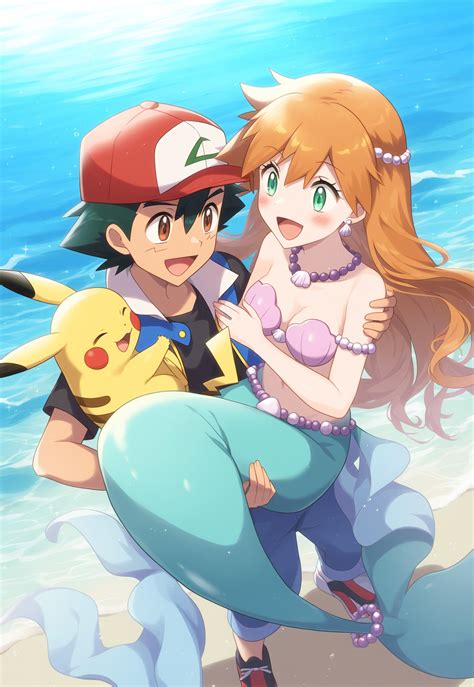 Mermaid Misty And Ash Ketchum [pokemon] By Silrow On Deviantart