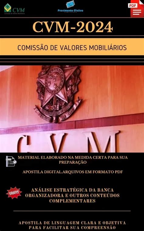 Provimento Efetivo Concursos Apostila Cvm 2024 Analista Cvm Perfil 7 Ciência De Dados