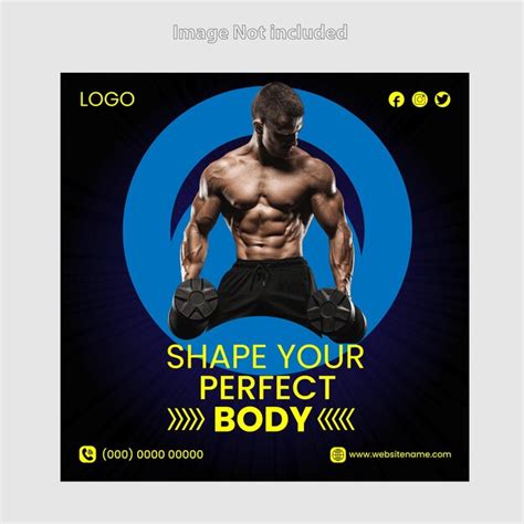 Gym 소셜 미디어 포스트 디자인 템플릿 프리미엄 벡터 프리미엄 벡터