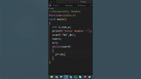 Most Important Program Automorphic Number C Language Youtube