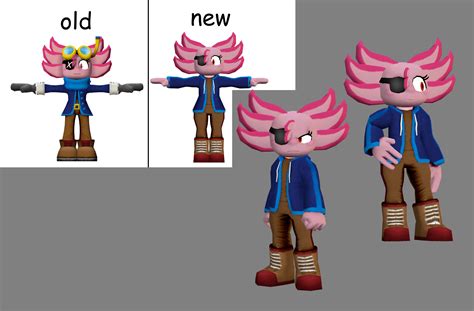 Key The Axolotl One Of My Old Ocs I Gave Her A Model Update R Blender