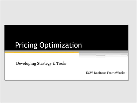 Pricing Optimization Strategy And Tool Upwork