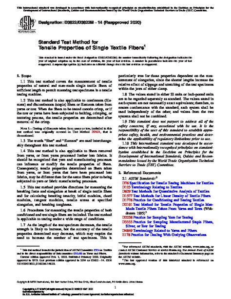 Tensile Properties Of Single Textile Fibers Standard Test Method For Pdfcoffee Com