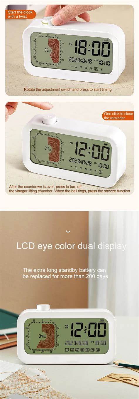 Digital Visual Rechargeable Time Timer Countdown Countup 60 Minute Timer Alarm Clock Dual