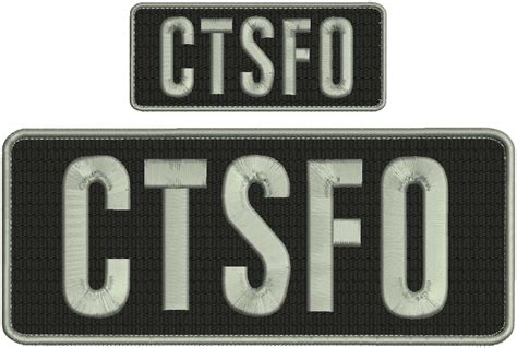Ctsfo Embroidery Patch 10x4 And 5x2 Inches Hook Backing All Grey Etsy