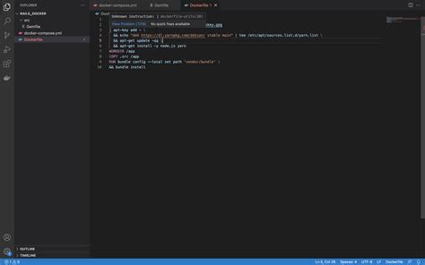 Dockerfileで Unknown instruction dockerfile utils 38 No quick fixes