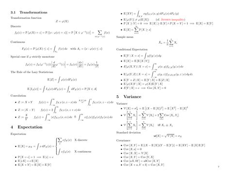 Probability And Statistics Cheat Sheet Matthias Vallentin Download Printable PDF Templateroller