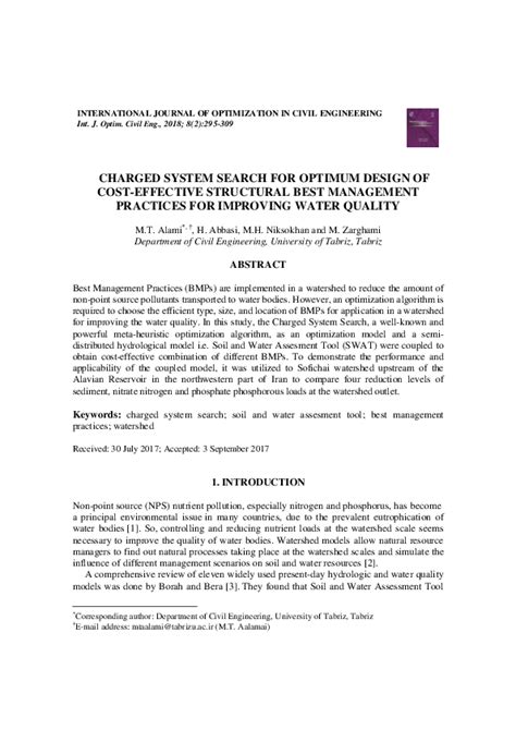 Pdf Charged System Search For Optimum Design Of Cost Effective