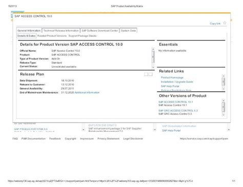 pdf sap product availability matrix sap access control 10 0