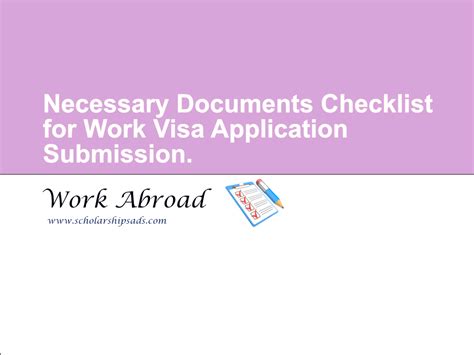 Necessary Documents Checklist For Work Visa Application Submission