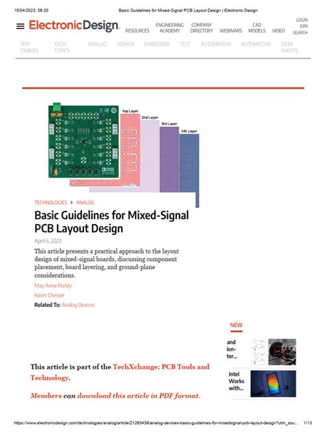 Basic Guidelines For Mixed Signal Pcb Layout Design Electronic Design