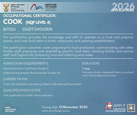 South Cook Nqf Level 4 Bitou Oudtshoorn This Qualification