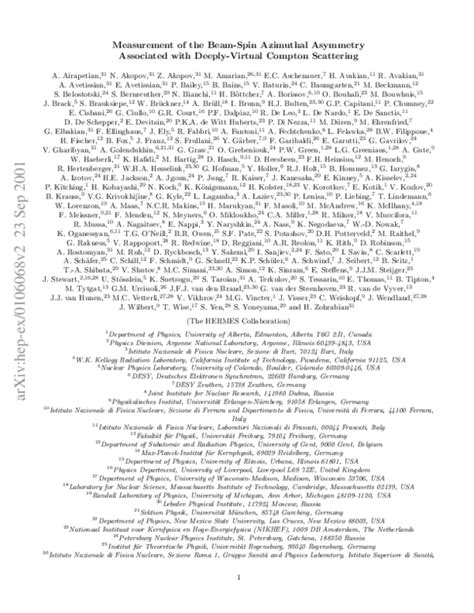 Pdf Measurement Of The Beam Spin Azimuthal Asymmetry Associated With Deeply Virtual Compton