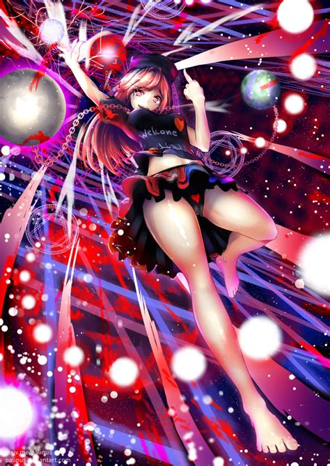 Palinus Hecatia Lapislazuli Touhou Light Highres 1girl Arm Up