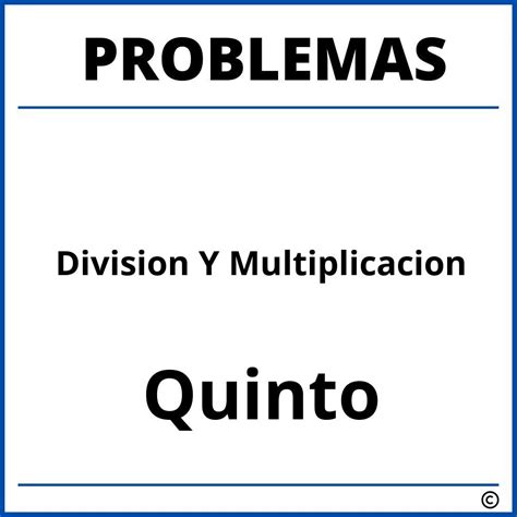 Problemas De Multiplicacion Para Quinto Grado De Primaria Pdf