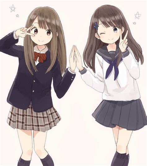 Two Anime Girl Best Friends