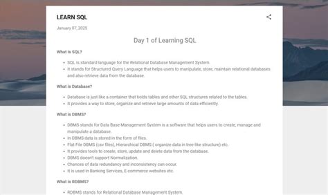 Goli Chiranjeevi On Linkedin Sql Learningjourney Databases Rdbms