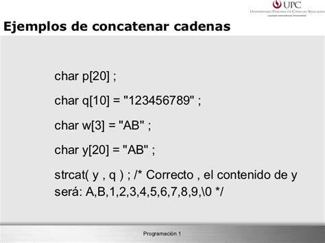Programacion USO DE LAS CADENAS
