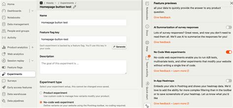 Creating A No Code Web Experiment Docs Posthog Creating A No Code Web Experiment Docs Posthog
