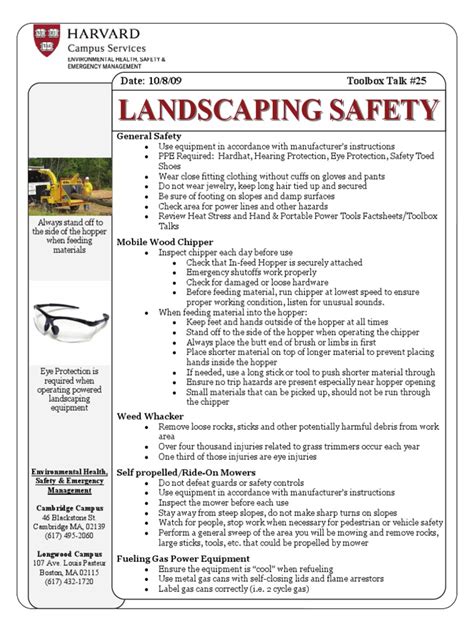 Toolbox Talks Landscaping Safety English Pdf Pdf Personal Protective Equipment Equipment