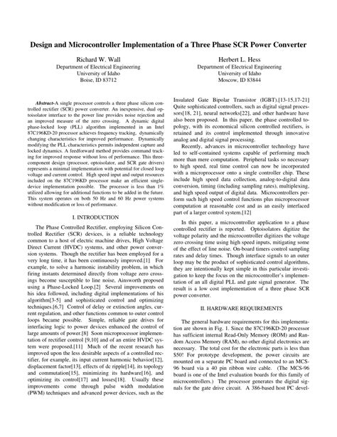 Pdf Design And Microcontroller Implementation Of A Three Phase Scr