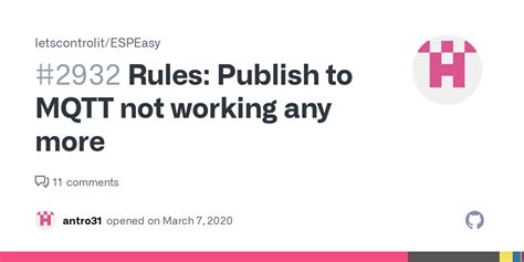 Rules Publish To Mqtt Not Working Any More · Issue 2932 · Letscontrolitespeasy · Github