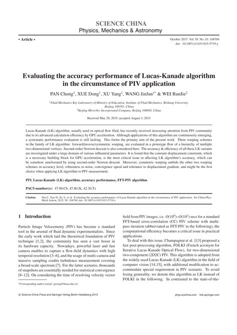 pdf evaluating the accuracy performance of lucas kanade algorithm in