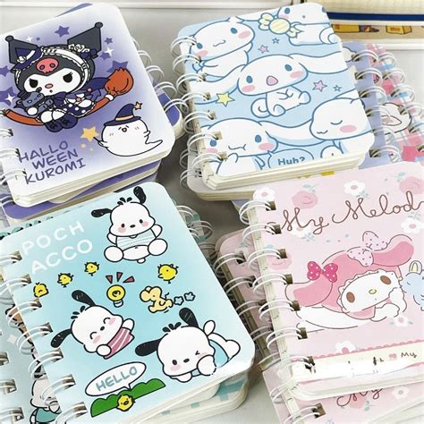 Sanrio โน๊ตบุ๊คอะนิเมะการ์ตูน A7 Coil Book Notepad นักเรียนไดอารี่โน้ตบุ๊ค Memo เครื่องเขียนเด็ก