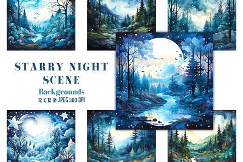 Watercolor Night Scene